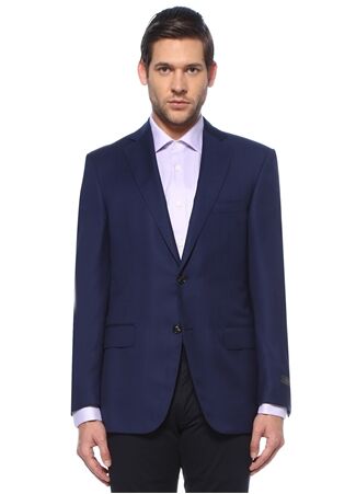 Pal Zileri Erkek Mavi Kelebek Yaka Yün Ceket 48 IT