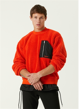 Ambush Erkek Turuncu Garni Detaylı Cepli Sweatshirt L EU