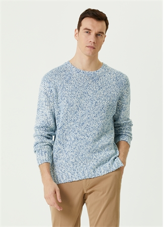 Zegna Erkek Mavi Örgü Dokulu İpek Kazak 50 It