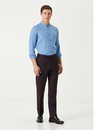 Pal Zileri Erkek Mor Boru Paça Yün Pantolon 46 IT