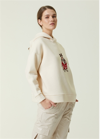 Beymen Club Kadın Ekru Kapüşonlu Köpek Baskılı Sweatshirt Bej XS Beymen Club Kadın Ekru Kapüşonlu Köpek Baskılı Sweatshirt Bej XS