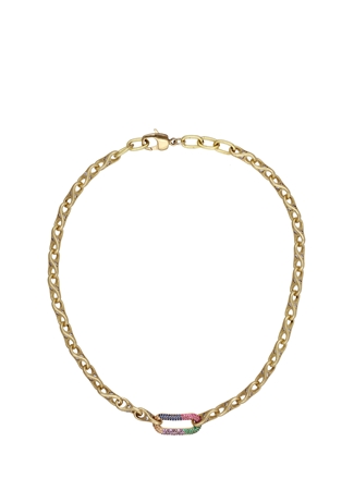 Ponponiere Kadın Moonbow Zincir Formlu Kolye Altın Rengi EU