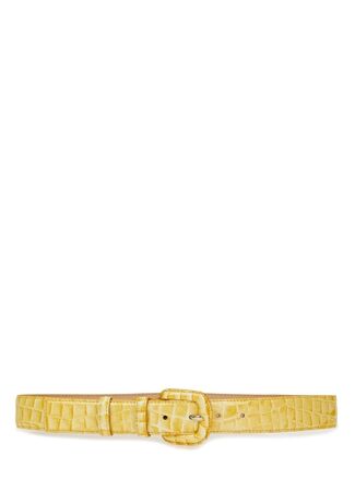Beymen Club Kadın Sarı Krokodil Dokulu Deri Kemer 80
