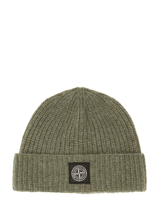 Stone Island Erkek Haki Logo Detaylı Yün Bere EU