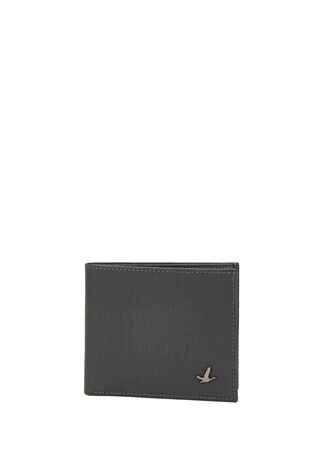 Beymen Club Erkek Füme Logolu Deri Cüzdan Gri EU