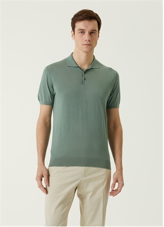 Corneliani Erkek Yeşil Polo Yaka Kısa Kollu Triko 56 IT Corneliani Erkek Yeşil Polo Yaka Kısa Kollu Triko 56 IT