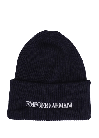 Emporio Armani Erkek Lacivert Logo Nakışlı Bere M EU Emporio Armani Erkek Lacivert Logo Nakışlı Bere M EU