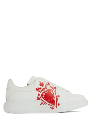 Alexander McQueen Erkek Oversize Beyaz Baskı Detaylı Deri Sneaker Kırmızı 42 EU Alexander McQueen Erkek Oversize Beyaz Baskı Detaylı Deri Sneaker Kırmızı 42 EU