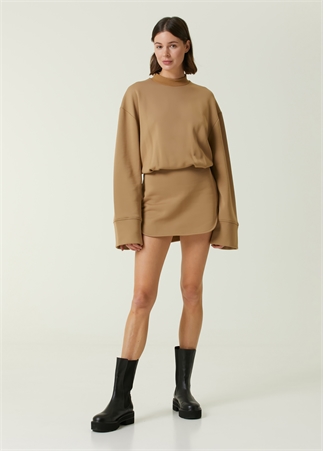 The Attico Kadın Camel Mini Sweatshirt Elbise Bej 40 IT The Attico Kadın Camel Mini Sweatshirt Elbise Bej 40 IT