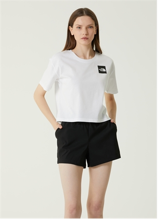 The North Face Kadın Beyaz Logo Baskılı Crop T-shirt L EU