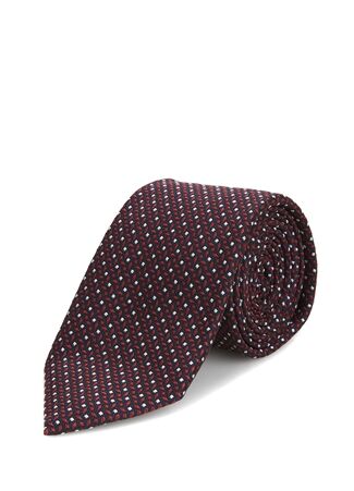 Beymen Collection Erkek Bordo Mikro Desenli İpek Kravat EU IT