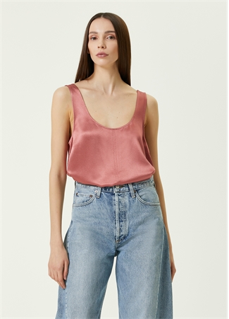 Maksu Kadın Skala Pembe U Yaka Askılı Bluz Kahverengi L EU Maksu Kadın Skala Pembe U Yaka Askılı Bluz Kahverengi L EU