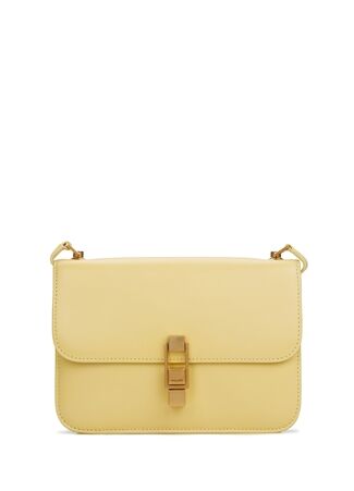 Kadın Le Carre Sarı Deri Omuz Çantası EU