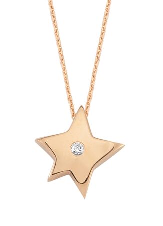 Bee Goddess Kadın Pırlanta Detaylı Altın Rengi Kolye Pembe EU