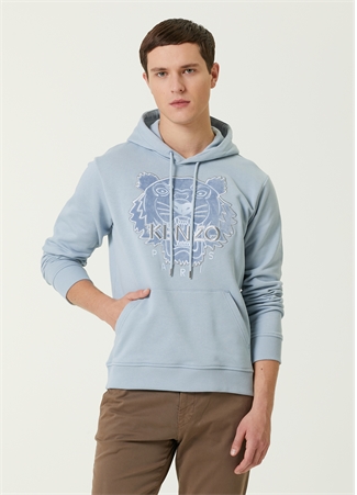Kenzo Erkek Tiger Mavi Kapüşonlu Sweatshirt S EU Kenzo Erkek Tiger Mavi Kapüşonlu Sweatshirt S EU