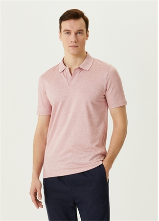 Boss Erkek Slim Fit Pembe Polo Yaka Keten T-shirt S EU