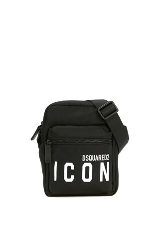 Dsquared2 Erkek Siyah Logolu Omuz Çantası EU