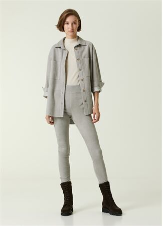 Beymen Collection Kadın Gri Süet Tayt Pantolon 34 Beymen Collection Kadın Gri Süet Tayt Pantolon 34