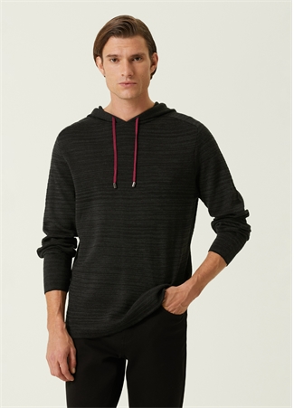 Network Erkek Slim Fit Siyah Kapüşonlu Kazak M EU Network Erkek Slim Fit Siyah Kapüşonlu Kazak M EU