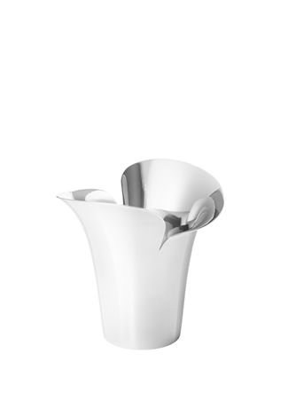Georg Jensen Bloom Geometrik Formlu Çelik Vazo Gri
