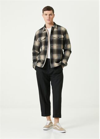 Allsaints Erkek Argal Siyah Cropped Pantolon 36 UK