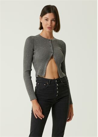 Allsaints Kadın Gri Fitilli Hırka XS EU