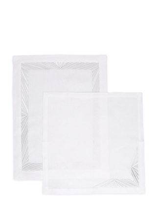 Serenk Nakışlı 4lü Keten Amerikan Servis Seti Çok Renkli