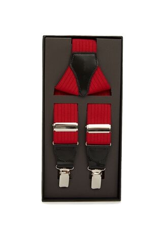 Beymen Collection Erkek Bordo Çizgi Dokulu Pantolon Askısı EU IT Beymen Collection Erkek Bordo Çizgi Dokulu Pantolon Askısı EU IT