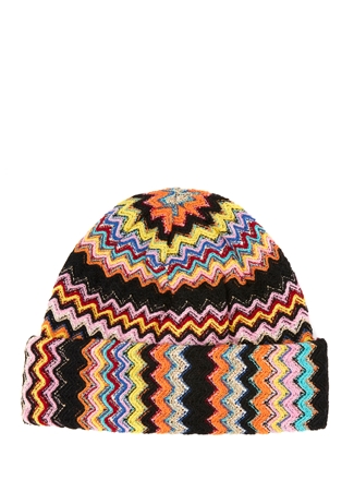 Missoni Distribution Kadın Colorblocked Zikzak Desenli Yün Bere EU Missoni Distribution Kadın Colorblocked Zikzak Desenli Yün Bere EU