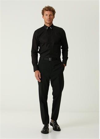 Givenchy Erkek Siyah Beli Lastik Detaylı Yün Pantolon 48 IT Givenchy Erkek Siyah Beli Lastik Detaylı Yün Pantolon 48 IT