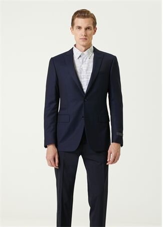 Pal Zileri Erkek Lacivert Dokulu Yün Ceket 46 IT