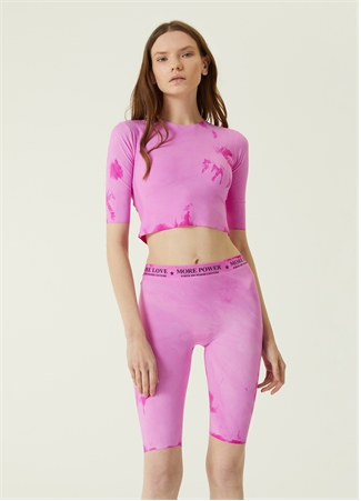 Forte Couture Kadın Pembe Batik Desenli Cropped T-shirt XS EU Forte Couture Kadın Pembe Batik Desenli Cropped T-shirt XS EU