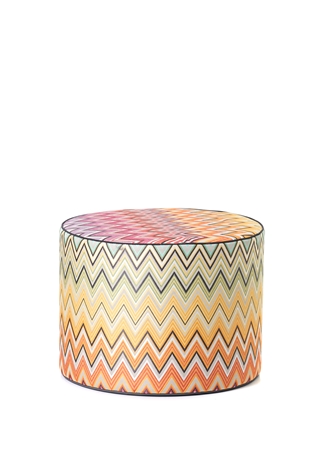 Missoni Home Yanai Cylinder Colorblocked Zikzak Desenli Puf Çok Renkli Missoni Home Yanai Cylinder Colorblocked Zikzak Desenli Puf Çok Renkli