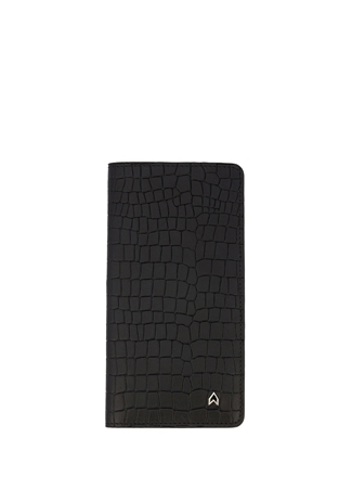 AW by Atolyewolf Erkek Siyah Krokodil Dokulu Deri Cüzdan EU