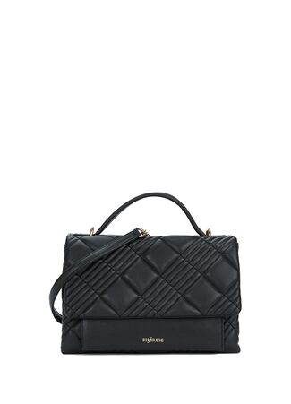 Divarese Kadın Siyah Kapitoneli Omuz Çantası EU