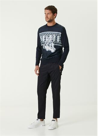 Dolce&Gabbana Erkek Lacivert Beli Kordonlu Pantolon 46 IT