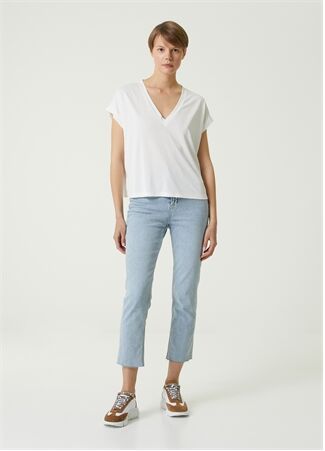 Beymen Club Kadın Beyaz V Yaka Basic T-shirt XS