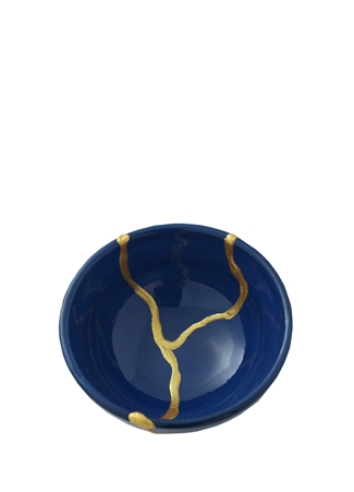 Maya Handcrafts Kintsugi Small Lacivert Çini Kase Maya Handcrafts Kintsugi Small Lacivert Çini Kase