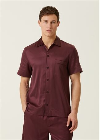 Cdlp Erkek Bordo İngiliz Yaka Pijama Üstü 52 IT