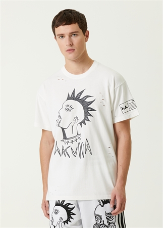 Haculla Erkek Beyaz Kontrast Figür Detaylı T-shirt S EU Haculla Erkek Beyaz Kontrast Figür Detaylı T-shirt S EU