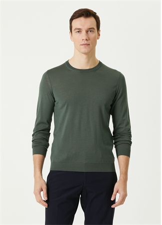 Boss Erkek Slim Fit Haki Kazak Yeşil S EU Boss Erkek Slim Fit Haki Kazak Yeşil S EU