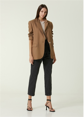 Muse For All Kadın Audrey Antrasit Kuşaklı Jean Pantolon Gri 34 EU