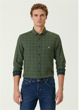 Beymen Club Erkek Comfort Fit Petek Ekoseli Organik Pamuk Gömlek Haki L Beymen Club Erkek Comfort Fit Petek Ekoseli Organik Pamuk Gömlek Haki L