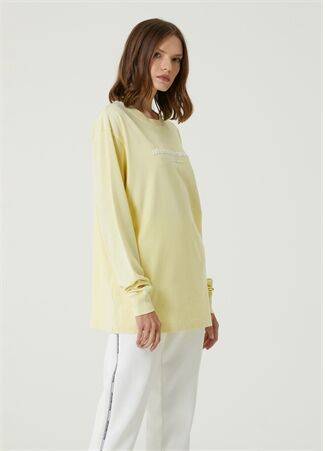 Alexander Wang Kadın Sarı Bisiklet Yaka Logolu Sweatshirt M EU