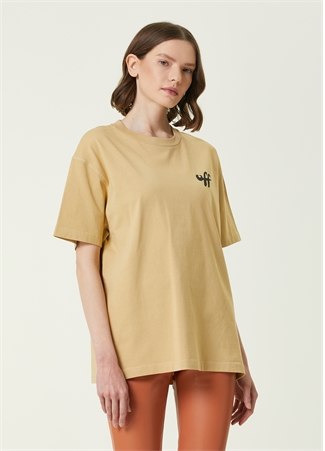 Off-white Kadın Bej Logo Baskılı T-shirt Xs Eu Off-white Kadın Bej Logo Baskılı T-shirt Xs Eu