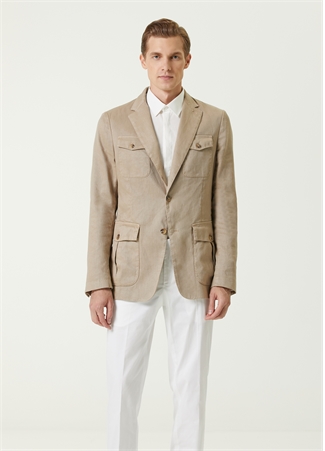 Pal Zileri Erkek Kamel Kelebek Yaka Keten Ceket Kahverengi 52 IT Pal Zileri Erkek Kamel Kelebek Yaka Keten Ceket Kahverengi 52 IT