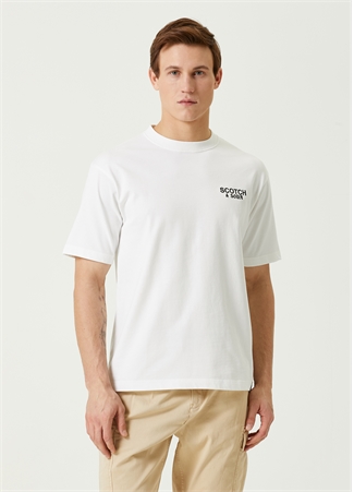 Scotch & Soda Erkek Beyaz Baskılı Logolu T-shirt S EU Scotch & Soda Erkek Beyaz Baskılı Logolu T-shirt S EU
