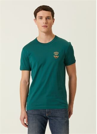 Dolce&Gabbana Erkek Yeşil Bisiklet Yaka Nakışlı T-shirt 44 IT
