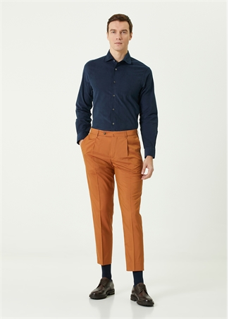 Pal Zileri Erkek Turuncu Pilili Pantolon 48 IT