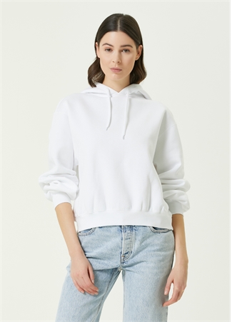 T by Alexander Wang Kadın Beyaz Kapüşonlu Logolu Sweatshirt S EU T by Alexander Wang Kadın Beyaz Kapüşonlu Logolu Sweatshirt S EU